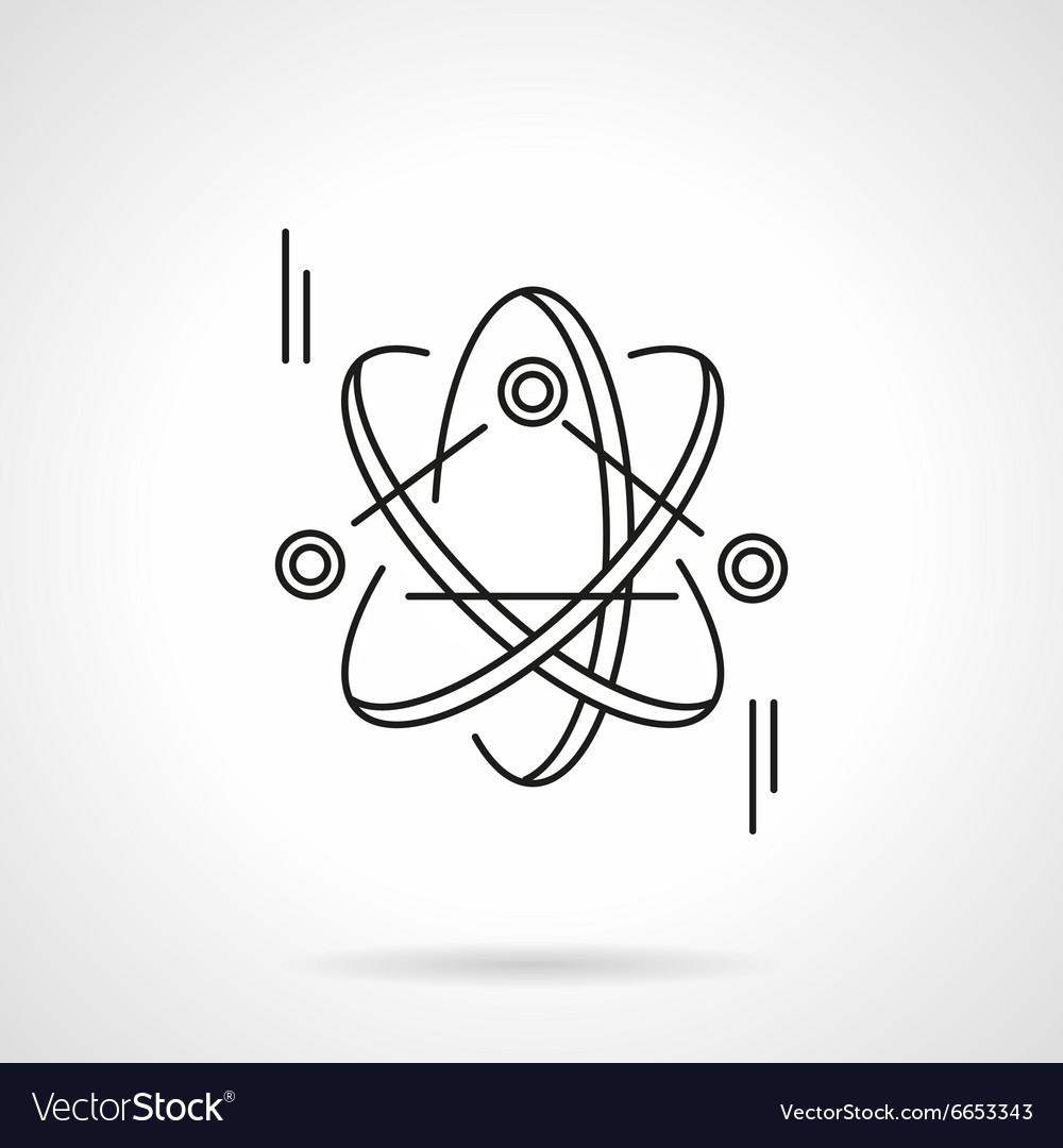 Atom model flat line icon Royalty Free Vector Image