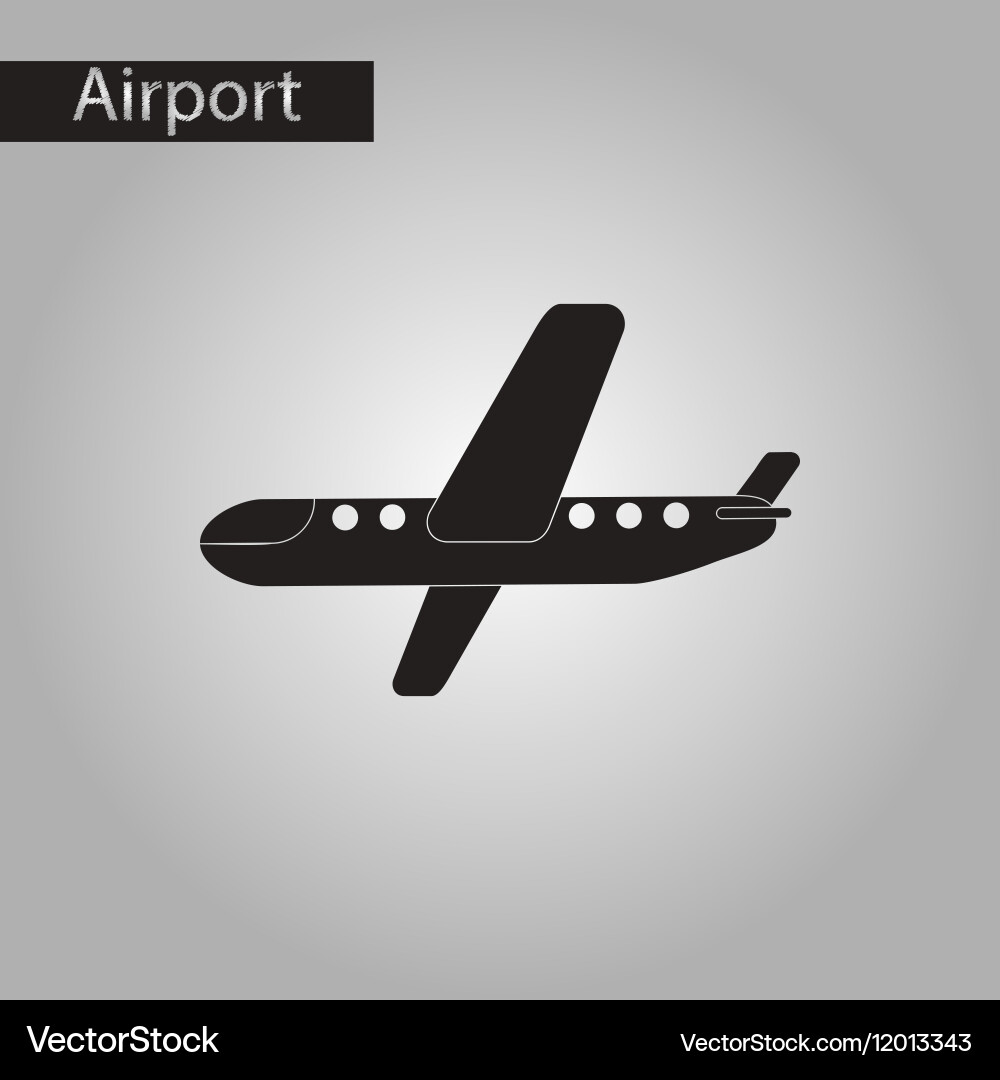 Black and white style icon airplane Royalty Free Vector