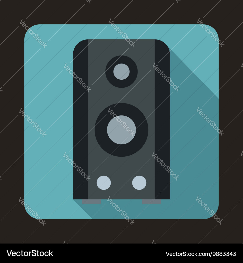 Black sound speaker icon in flat style Royalty Free Vector