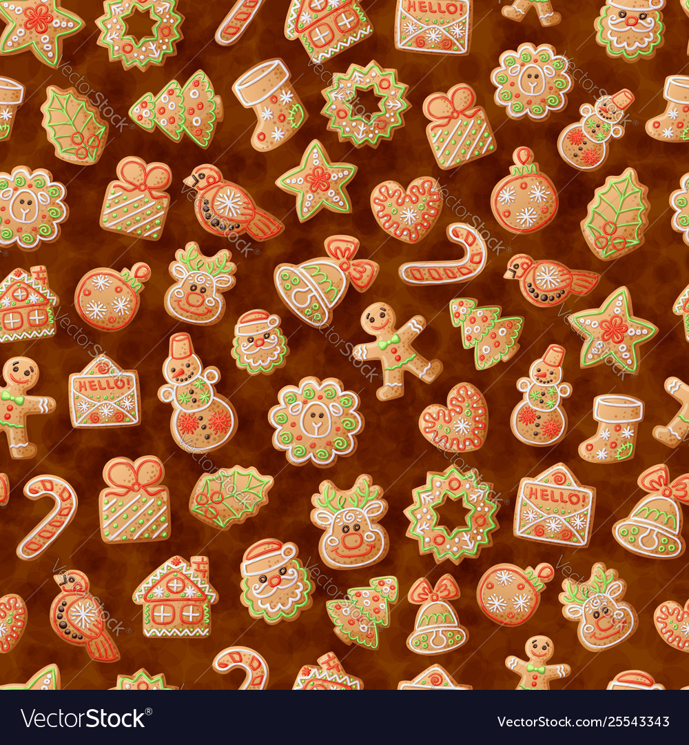 Christmas gingerbread cookie seamless pattern Vector Image Christmas gingerbread cookie seamless pattern Vector Image