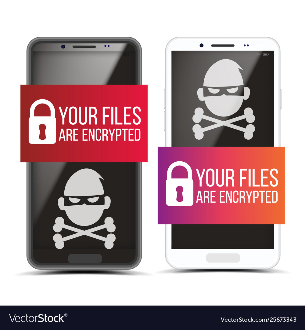 Cracking Smartphone With Pirate Malware Set Vector Image