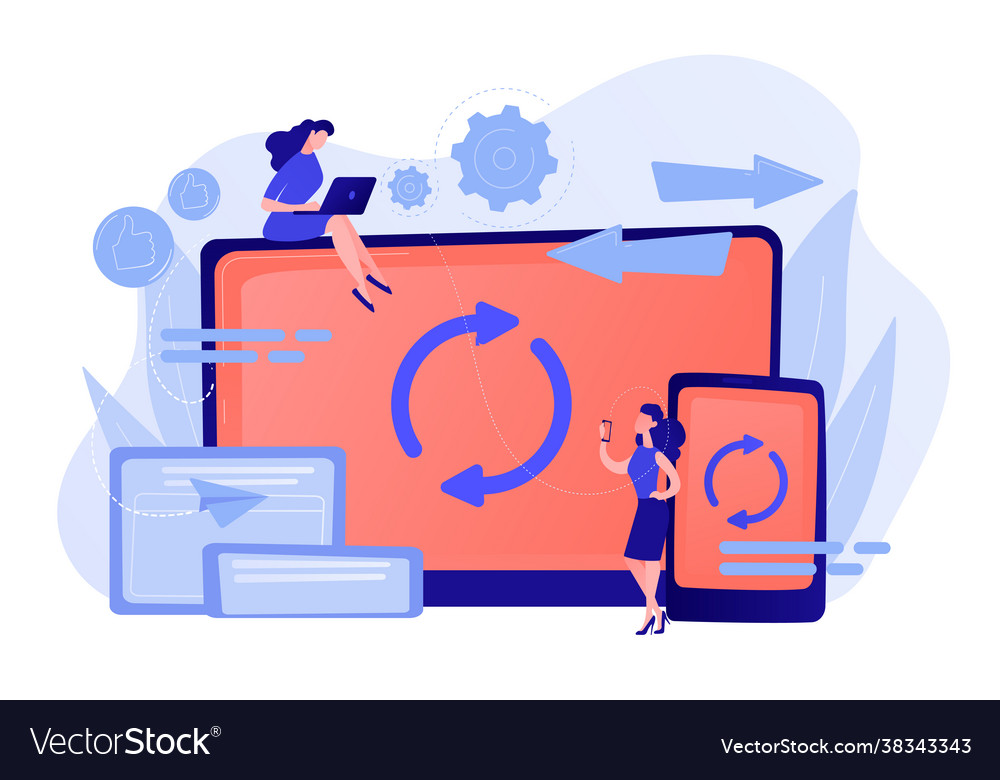 Cross-device syncing concept Royalty Free Vector Image