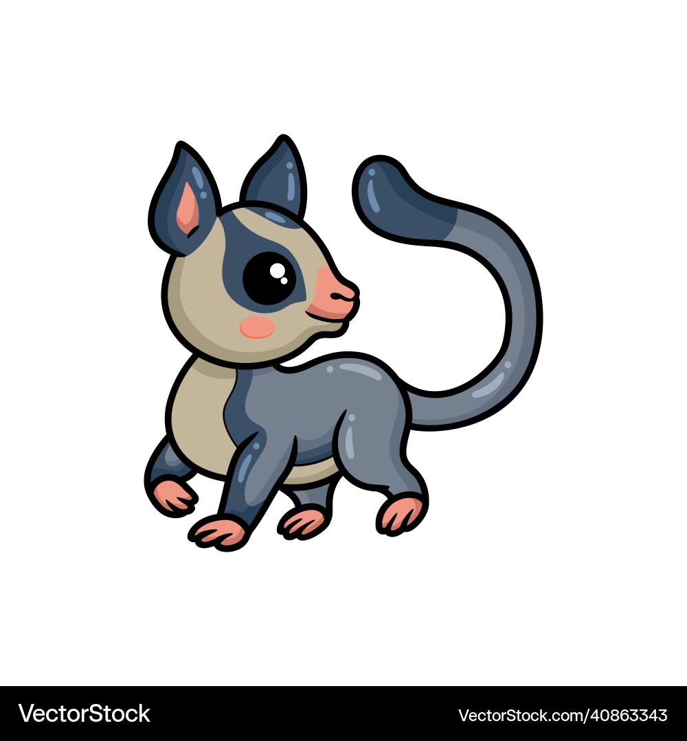 Cute little sugar glider cartoon Royalty Free Vector Image