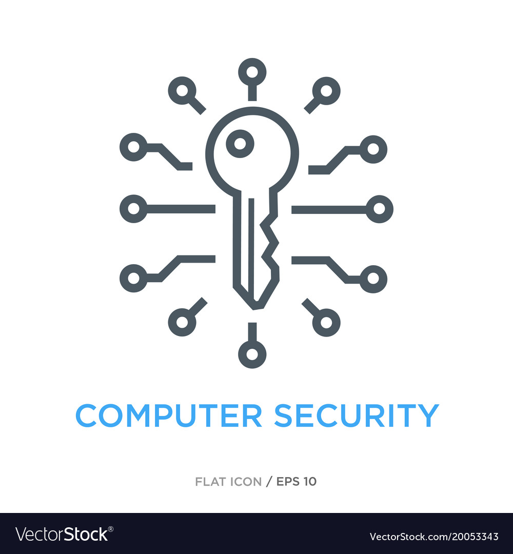 It security line flat icon Royalty Free Vector Image