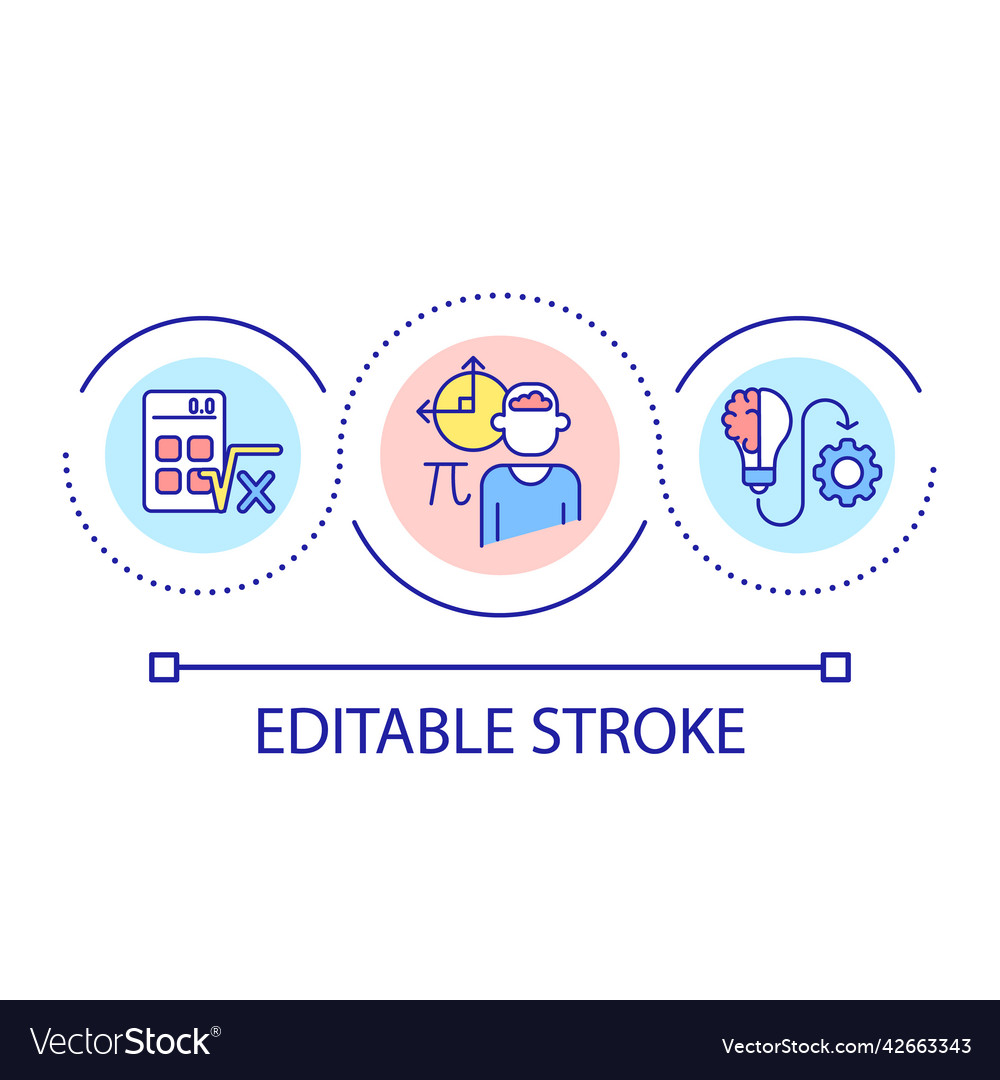 Math skills for programming loop concept icon Vector Image Math skills for programming loop concept icon Vector Image