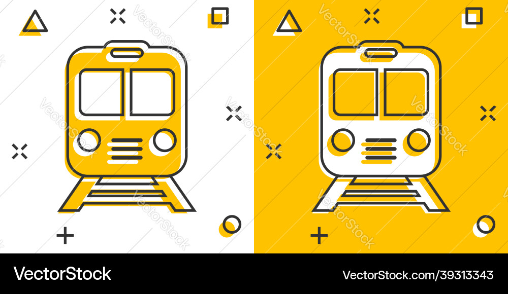 Metro icon in comic style train subway cartoon Vector Image