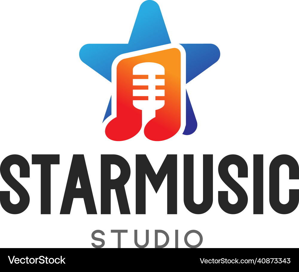 Modern colorful starmusic studio voice logo design