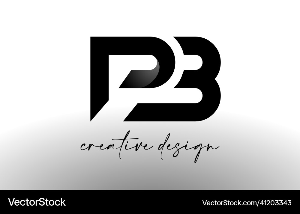 Pb letter logo design with elegant minimalist Vector Image