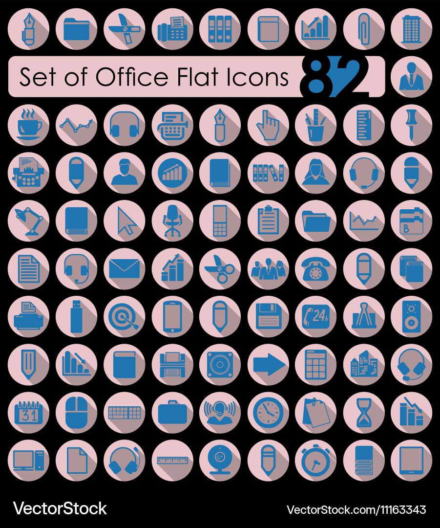 Set of office icons Royalty Free Vector Image - VectorStock