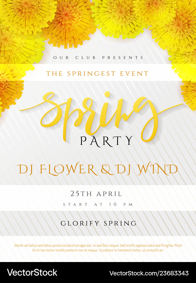 Spring party poster with lettering lilac Vector Image