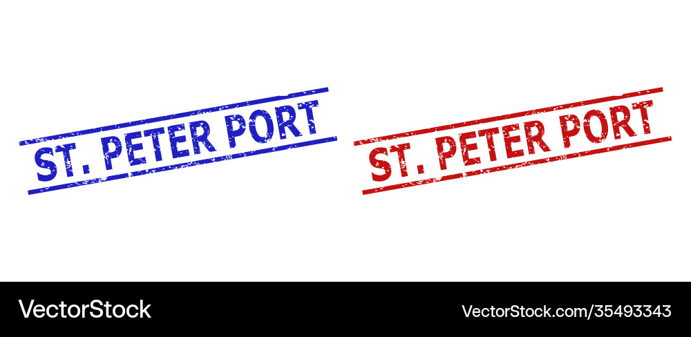 St peter port stamps with unclean texture Vector Image