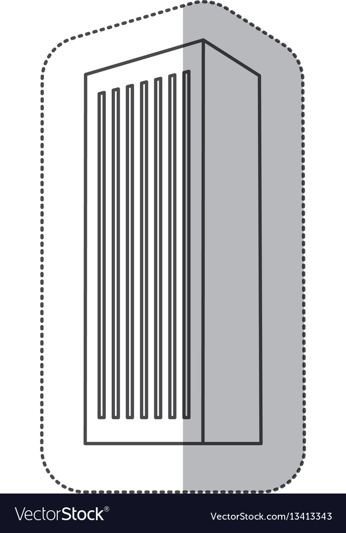 Sticker monochrome contour with office building Vector Image Sticker monochrome contour with office building Vector Image