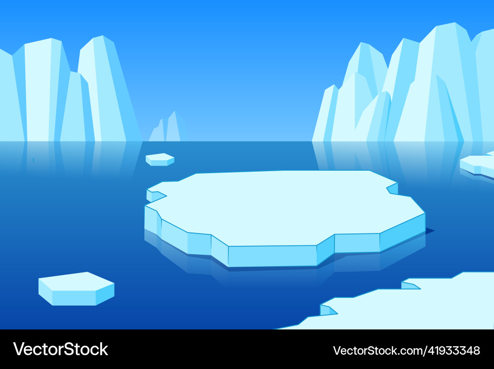 Arctic landscape ice mountain and cold ocean Vector Image