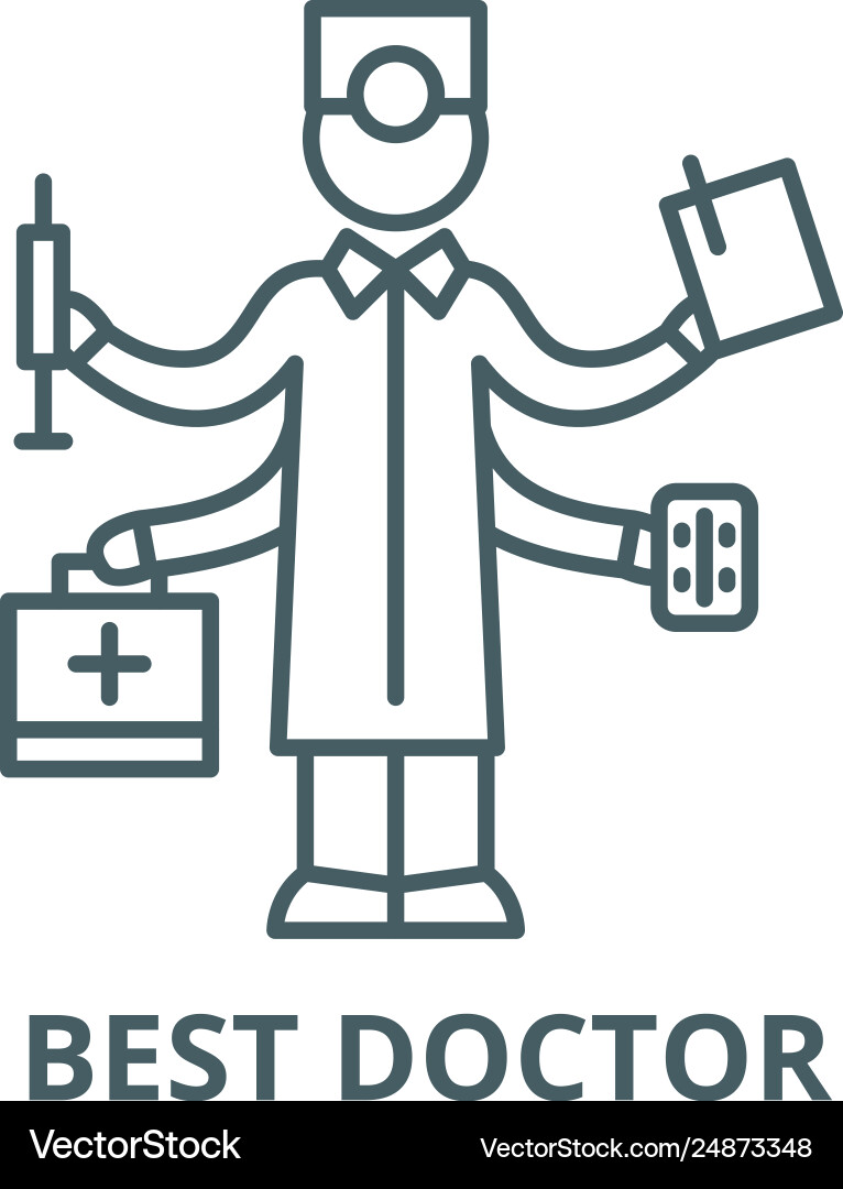 Best doctor line icon outline Royalty Free Vector Image