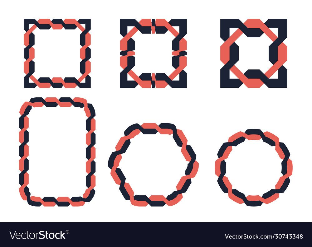 Braided patterns decorative frames Royalty Free Vector Image