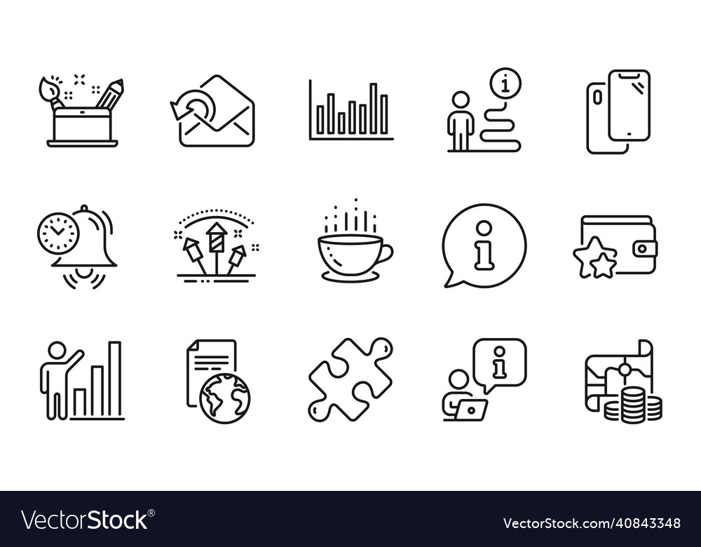 Business icons set included icon as bar diagram Vector Image