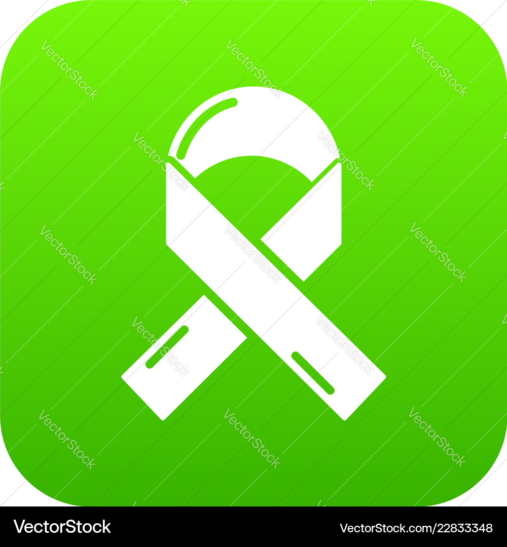 Cancer ribbon icon green Royalty Free Vector Image