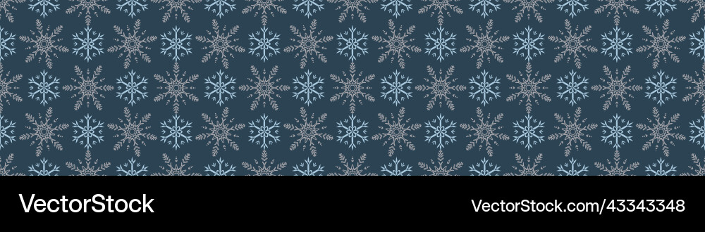 Christmas frozen snowflake seamless border Vector Image