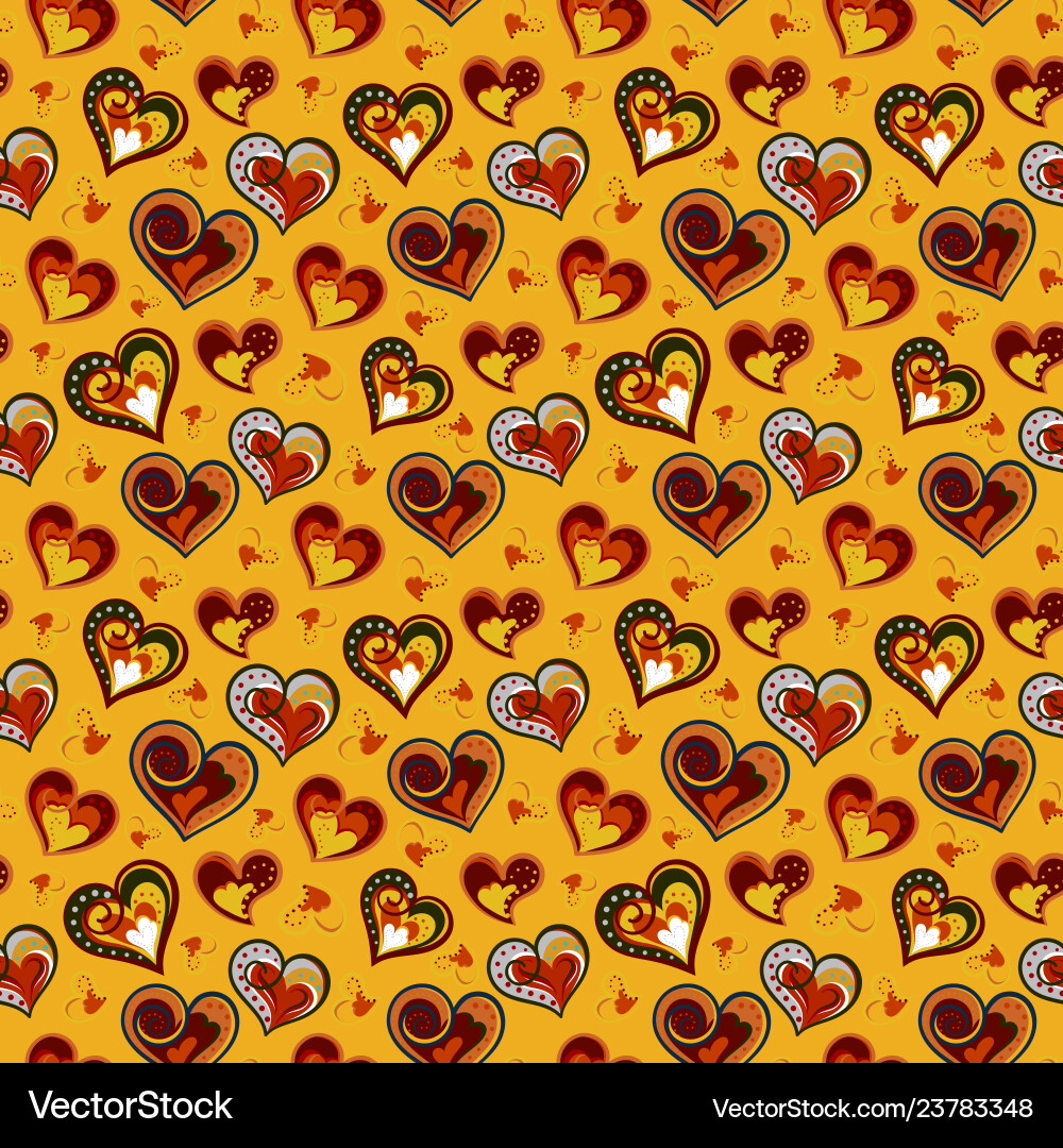 Colorful love ornamental pattern with hearts Vector Image
