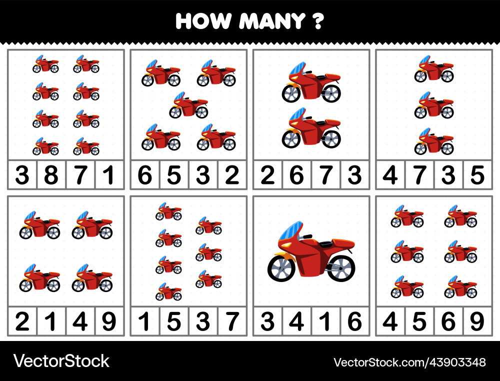 Education game for children counting how many Vector Image