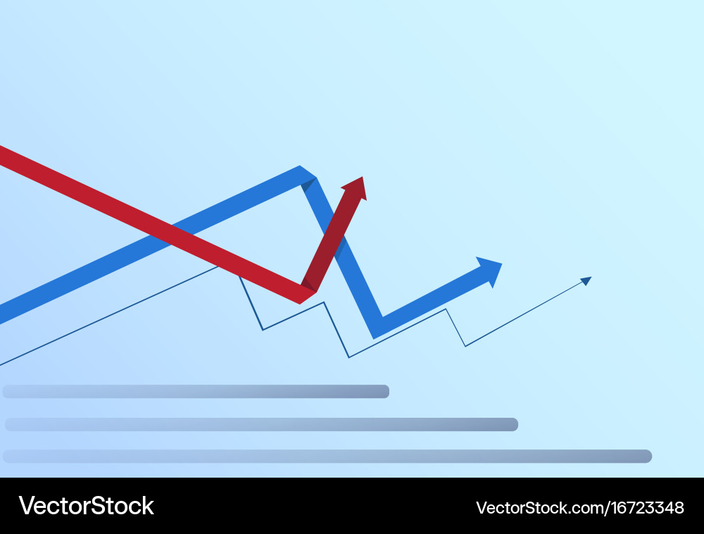 Graphic set finance arrows chart infographic Vector Image