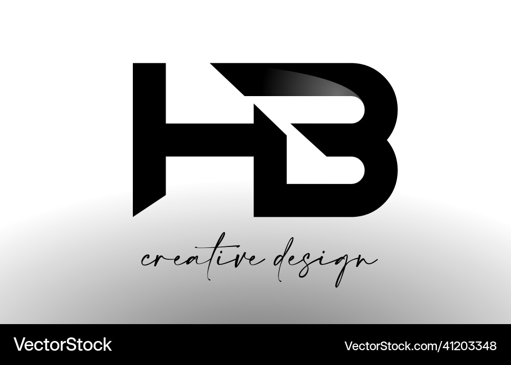 Hb letter logo design with elegant minimalist Vector Image
