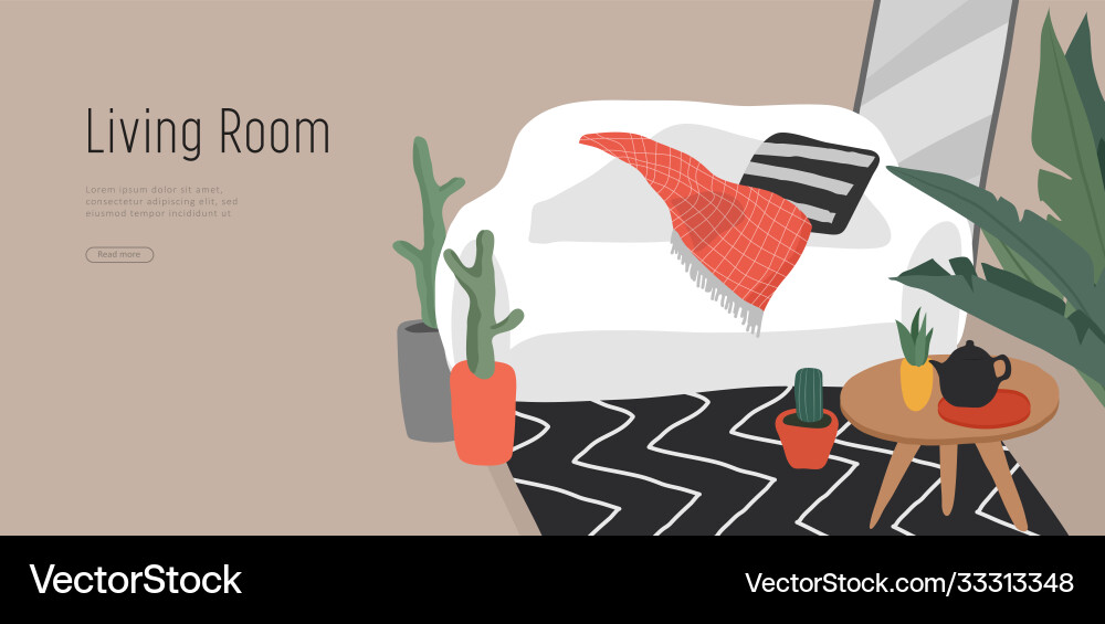 Landing page template with hand drawing Royalty Free Vector