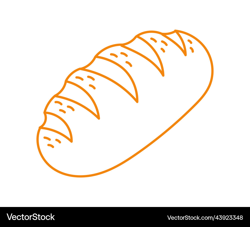 Loaf of bread bun line icon Royalty Free Vector Image