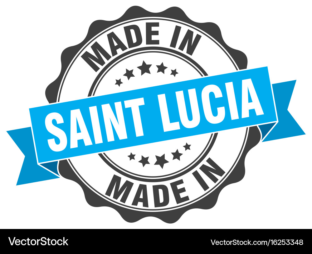 Made in saint lucia round seal Royalty Free Vector Image