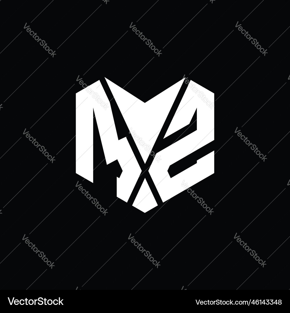 Mz logo monogram abstract hexagon images design Vector Image