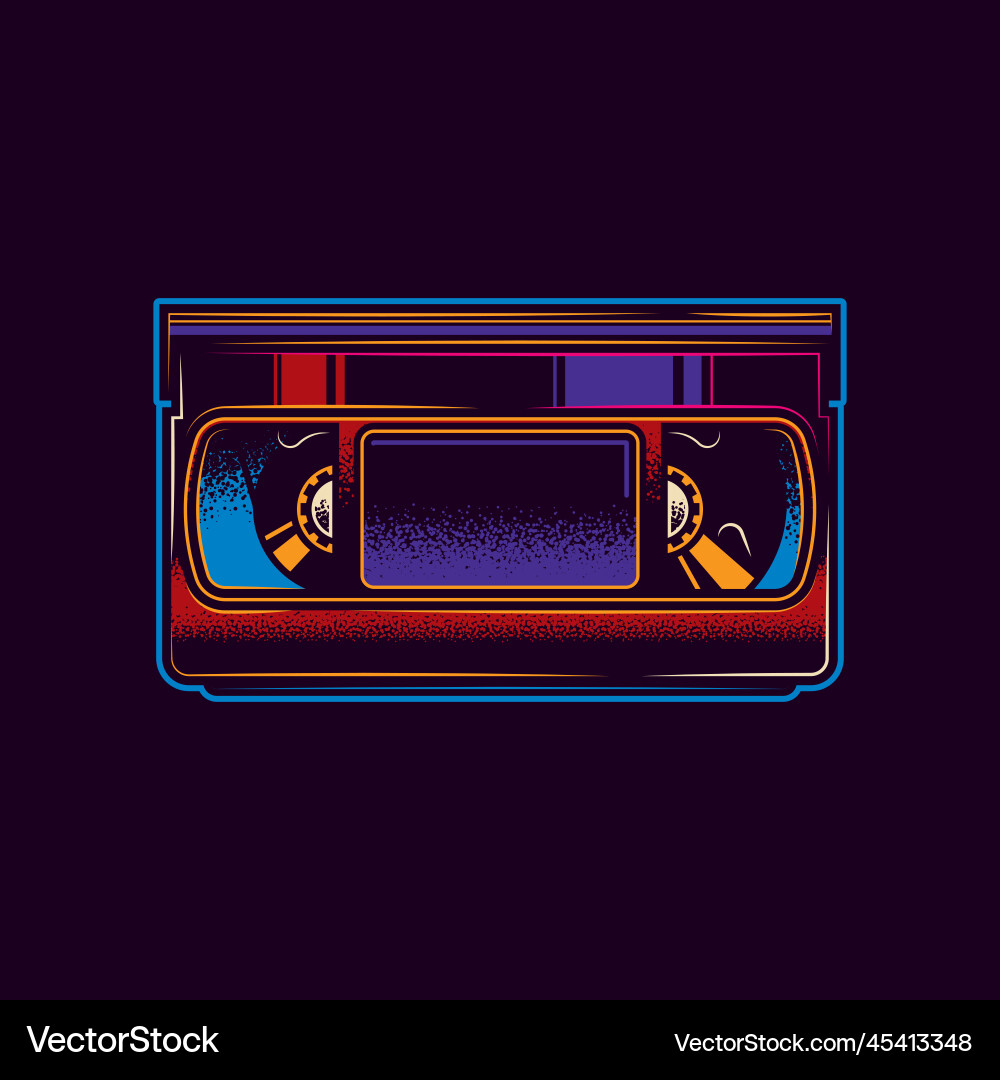 Old vhs videotape in retro style Royalty Free Vector Image