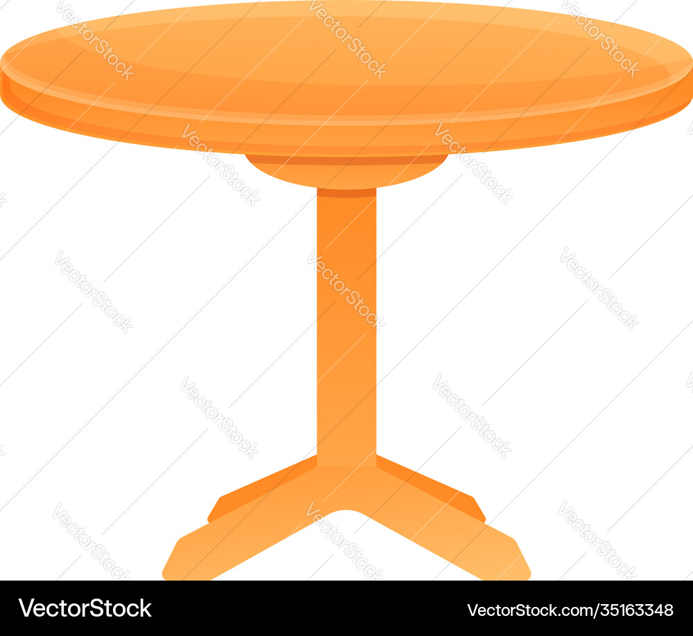Round wood table icon cartoon style Royalty Free Vector