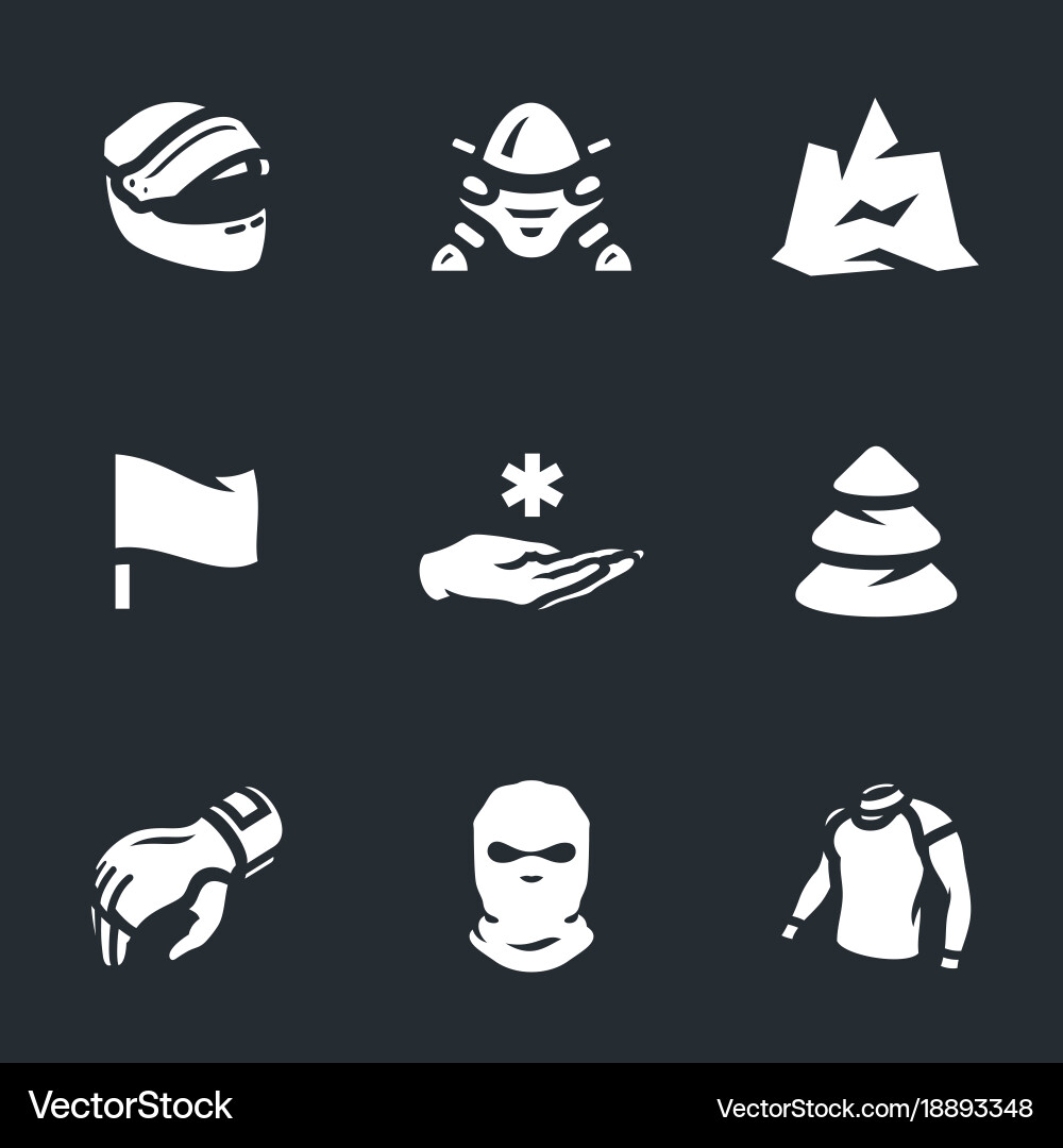 Set of snowmobile icons Royalty Free Vector Image