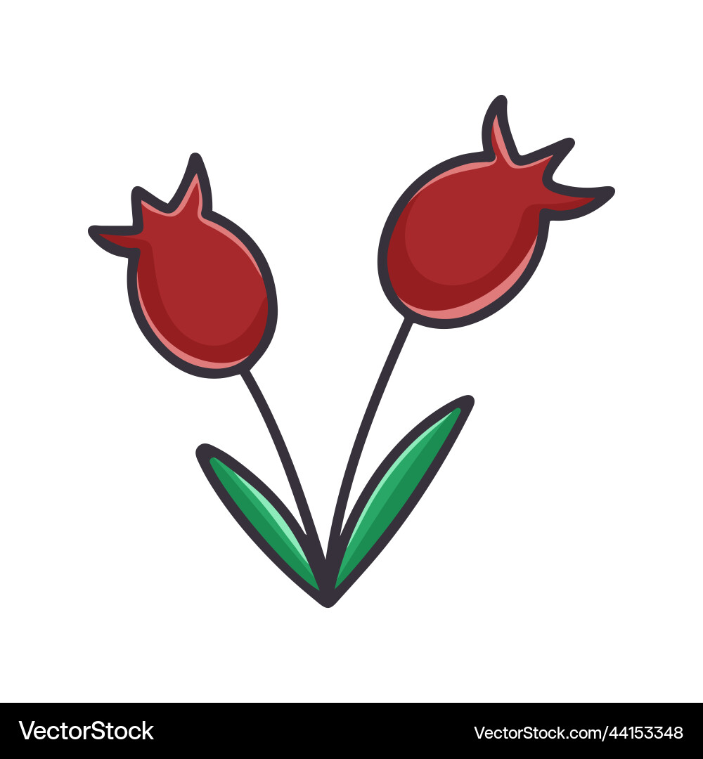 Simple flower cartoon clipart Royalty Free Vector Image
