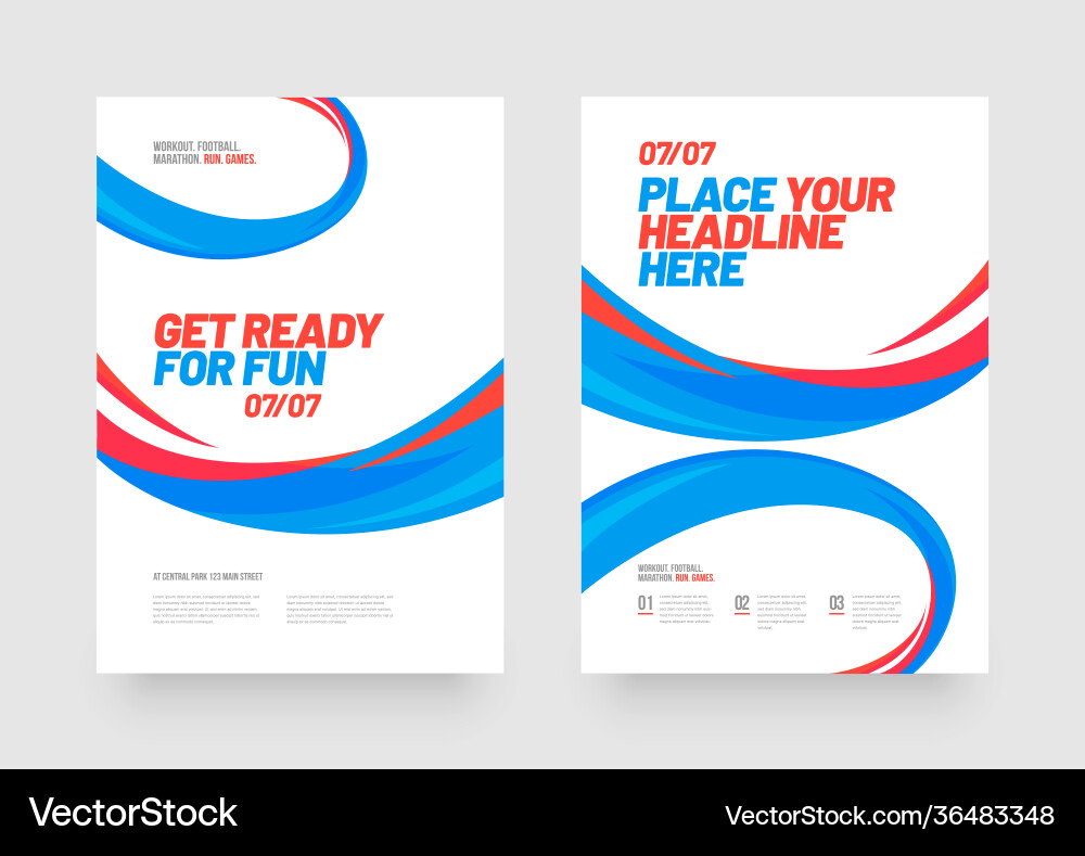 Template design for sports event Royalty Free Vector Image