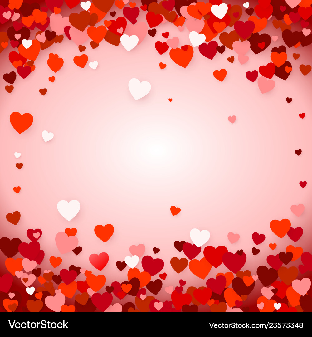 Valentines day background with hearts holiday Vector Image
