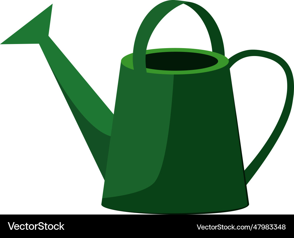 Watering pot green can with sprinkler Royalty Free Vector