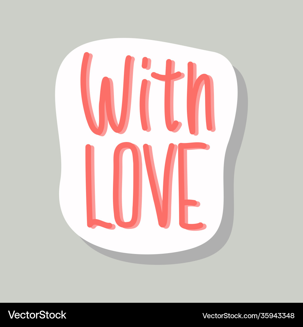 With love sticker decor postcards photos Vector Image