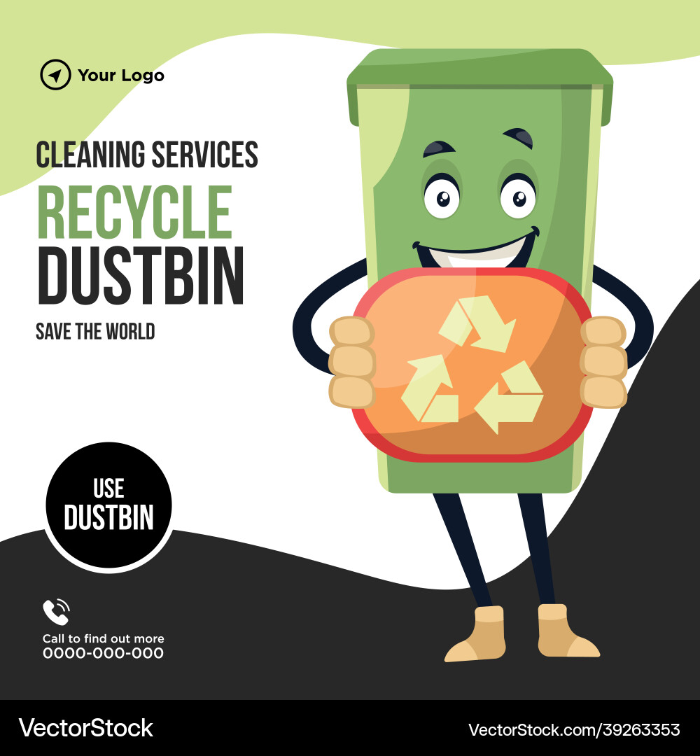 Banner design of use dustbin Royalty Free Vector Image