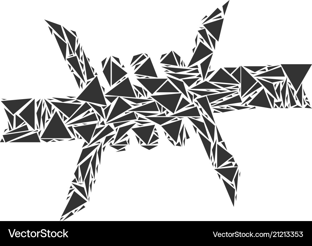 Barbed wire mosaic of triangles Royalty Free Vector Image