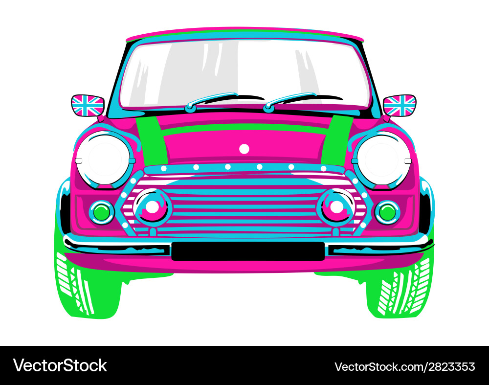 Beautiful and a pink car Royalty Free Vector Image