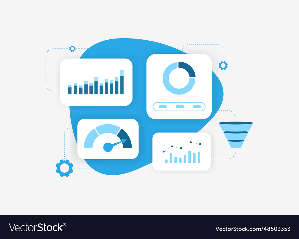 Business reporting dashboard - data analytics Vector Image