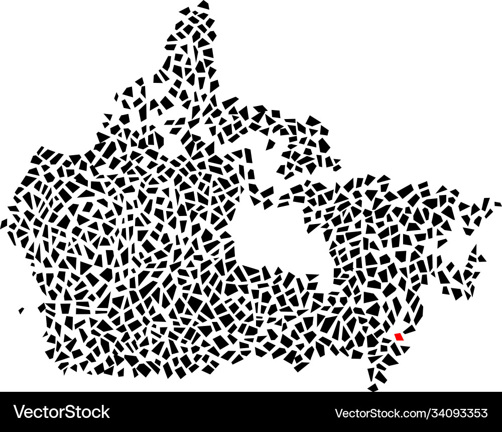 Canada map with marked capital city Royalty Free Vector