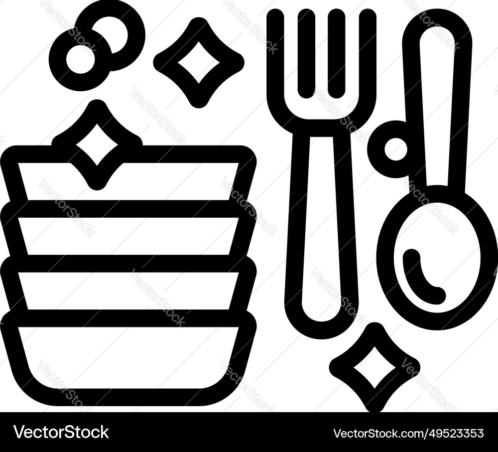 Clean cutlery icon outline glowing Royalty Free Vector Image