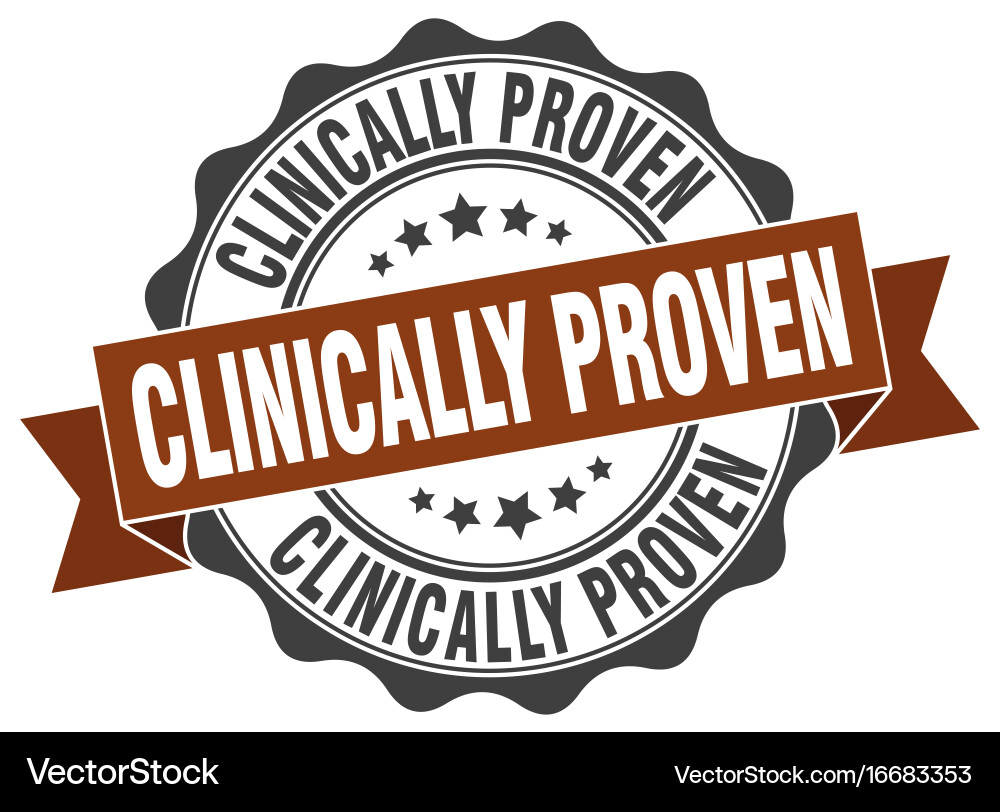 Clinically proven stamp sign seal Royalty Free Vector Image