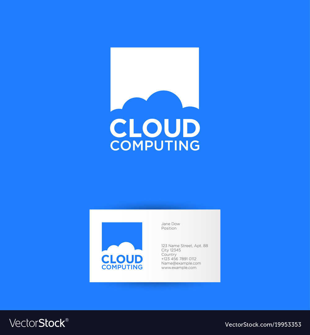 Cloud computing logo communication network Vector Image