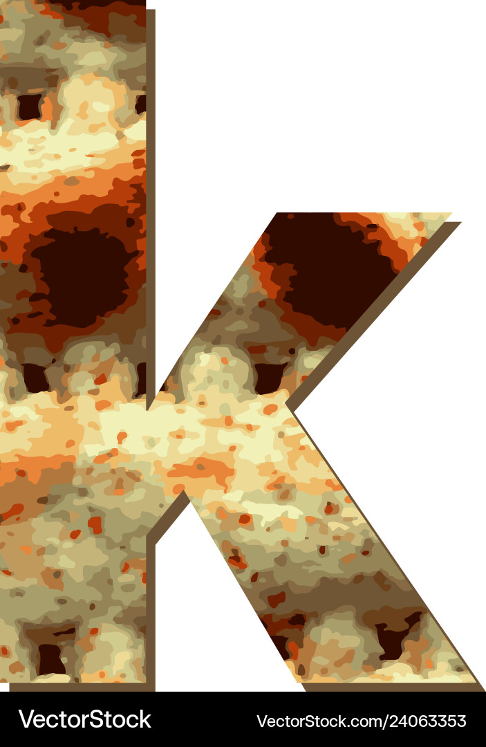 English lowercase letter k with matza texture Vector Image