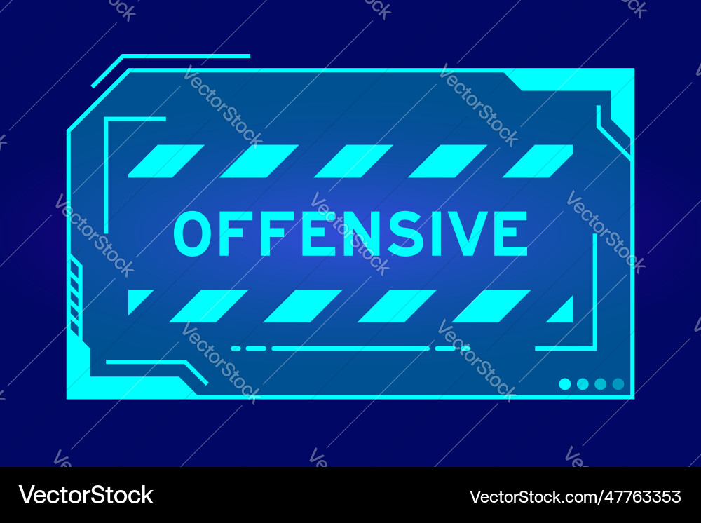 Futuristic hud banner that have word offensive Vector Image