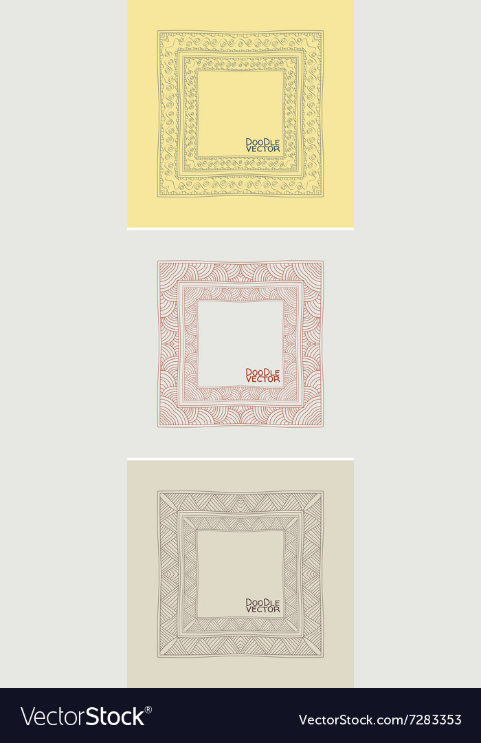 Hand drawn doodle border frames Royalty Free Vector Image
