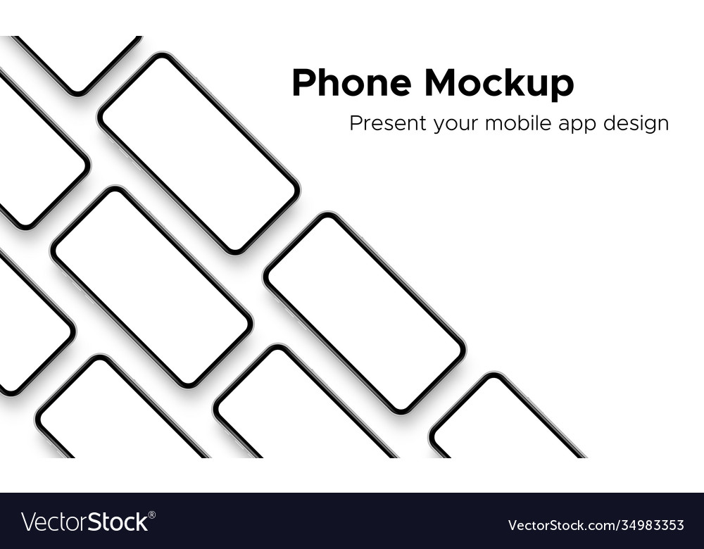 Mobile app design smartphone mockup Royalty Free Vector